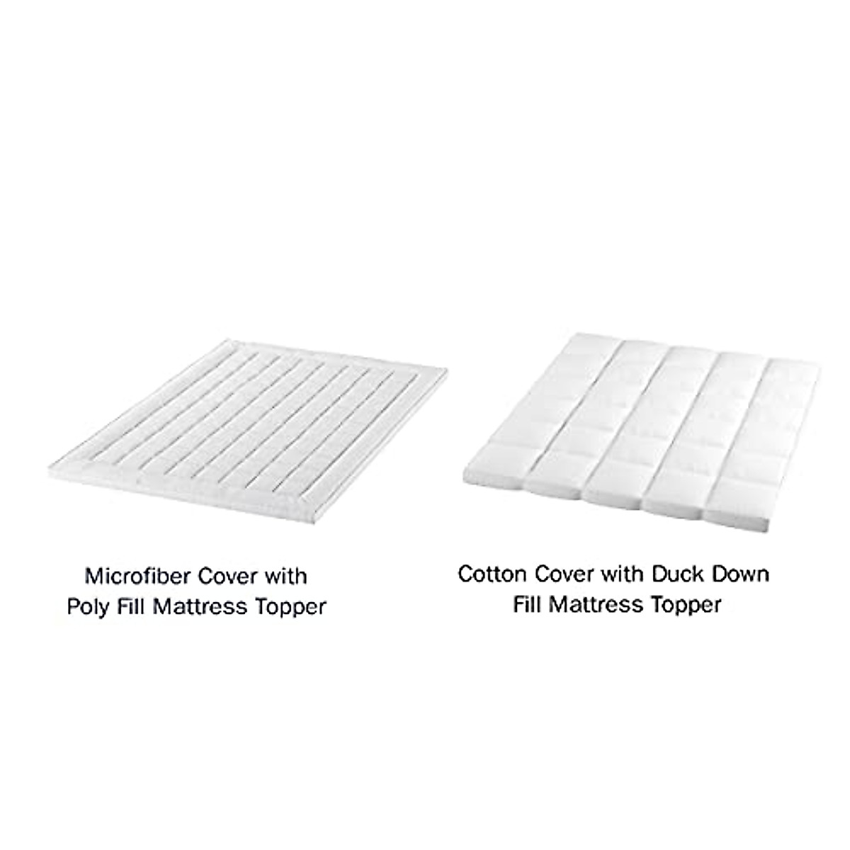 Down Mattress Topper- Queen Size-4” Gusset Duck & Down Filled Featherbed with Cotton Cover-Plush Pillow Top for Extra Cushion & Support by Lavish Home White