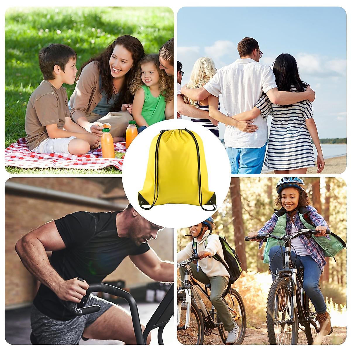 KUUQA 15Pcs Multicolor Drawstring Backpack Bag Cinch Sack Pull String Bags Bulk