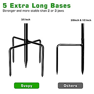 SVOPY 2Pack Double Shepherds Hooks for Outdoor 76 Inch Bird Feeder Pole with 5 Prongs Base, Adjustable Heavy Duty Garden Hook for Hanging Bird Feeder,Wedding Decor,Plant Baskets