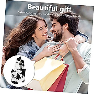 VALICLUD 1pc White Women's Leisure Fashion- Winter Bag Handbag Black Fluffy Warm Cow Tote Hobo One-shoulder Gifts Shopping Women New Print Daily Bucket Faux Comfortable Armpit Handbags