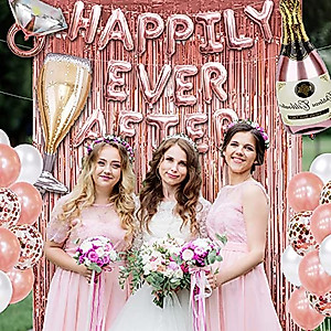 Bridal Shower Decorations Rose Gold Wedding Decorations Wedding Signs Just Married Decorations Happily Ever After Balloons Sign Bachelorette Banner Engaged Banner Bridal Party Decorations Decor