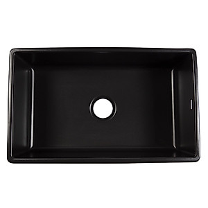 Matte Black 36" Single Bowl Farmhouse Apron Kitchen Sink and Drain Rectangle Scratch Resistant