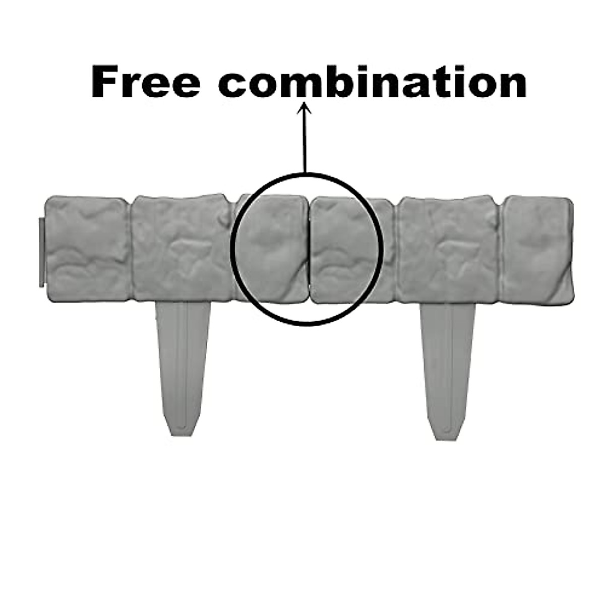 Lawn Edging,Garden Border,Plant Bordering 10/20pcs Folding Landscape Gray Flower Fence Path Garden Plant Border Edging Lawn Imitation Stone Fence Grounding Fence