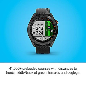 Garmin Approach S40, Stylish GPS Golf Smartwatch, Lightweight with Touchscreen Display, Black