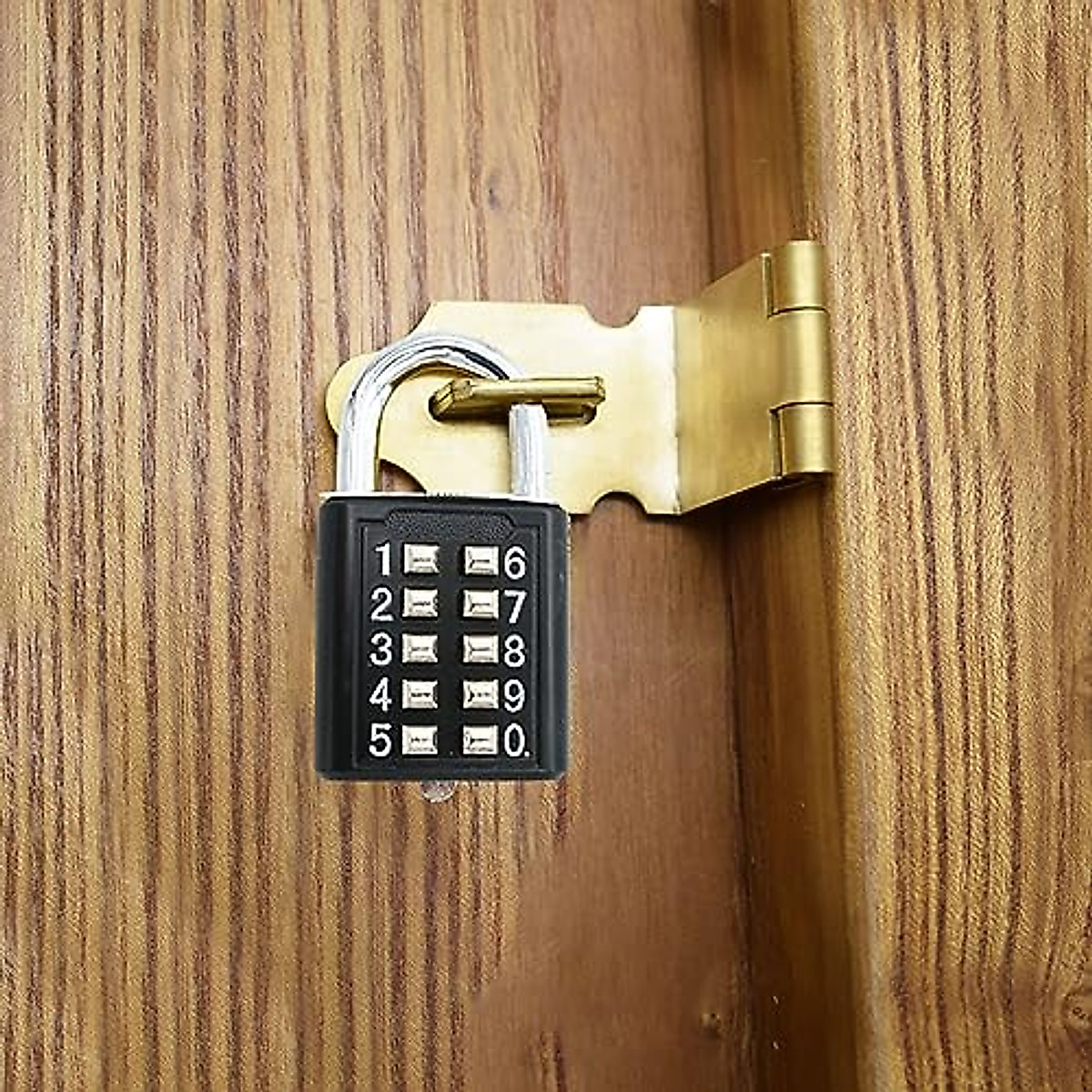 zeng Padlock - Digits Combination Lock,Button Combination Security Padlock Digital Lock, for Gym or Sports Locker, case, Toolbox, Fence, hasp Cabinet (Black)
