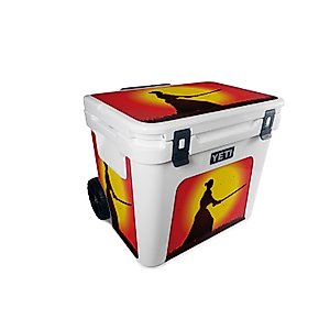 MightySkins Skin Compatible with Yeti Roadie 60 Wheeled Cooler - Sunset Samurai | Protective, Durable, and Unique Vinyl Decal wrap Cover | Easy to Apply, Remove, and Change Styles | Made in The USA