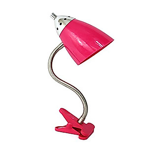 Limelights LD2001-PNK Flossy Flexible Gooseneck Desk Lamp Clip Light, Pink