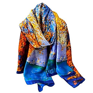 Acotavie Scarfs for Women Dressy Fashion Scarves Long Floral Pattern Scarf Lightweight Sunscreen Shawls (C028)
