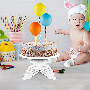 AOCEAN 12" Butterfly Cake Stand Butterfly PVC Cake Decorations with Engraved Butterflies Cake Stands for Dessert Table Wedding Birthday Party (1 Pcs)