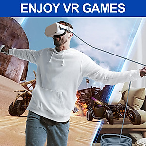 BSTKEECL Nylon Braided Link Cable 20FT Compatible for Oculus Quest/Meta Quest 2 and PC/Steam VR Link Cable - USB 3.1 A to USB C 5Gbps High Speed Data Transfer Charging Cord. (Grey).