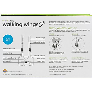 Upspring Baby Walking Wings Learn to Walk Assistant, Gray, Handheld Baby Walker Harness for Babies and Toddlers