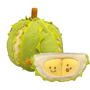Fruit Durian Pillow Creative Detachable Durian Plush Toy Plushie Cute Stuffed Fruit Soft Plushies with Outfit Costume Squishy Plush Toys Gift for Girls