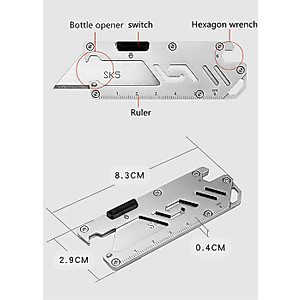 KUNSON Stainless Steel Pocket Utility Knife, Portable EDC Retractable Box Cutter for Cartons, Cardboard and Boxes, Quick-Change Blade, Safety Lock Design, Extra 5 Blades Included