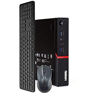 Lenovo ThinkCentre M700 Tiny Computer Desktop PC, Intel Quad Core i5 6400T Processor, 16GB Ram, 256GB M.2 SSD,Wireless Keyboard & Mouse, WiFi | Bluetooth, Windows 10 Professional (Renewed)