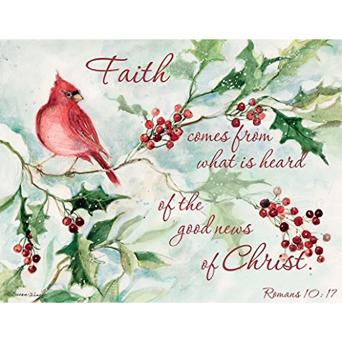 LANG "Cardinal and Berries" Christmas Cards by Susan Winget, 18 Cards with 19 Envelopes and Beautiful Winter Artwork, Perfect for Spreading Holiday Cheer, 5.375" x 6.875"