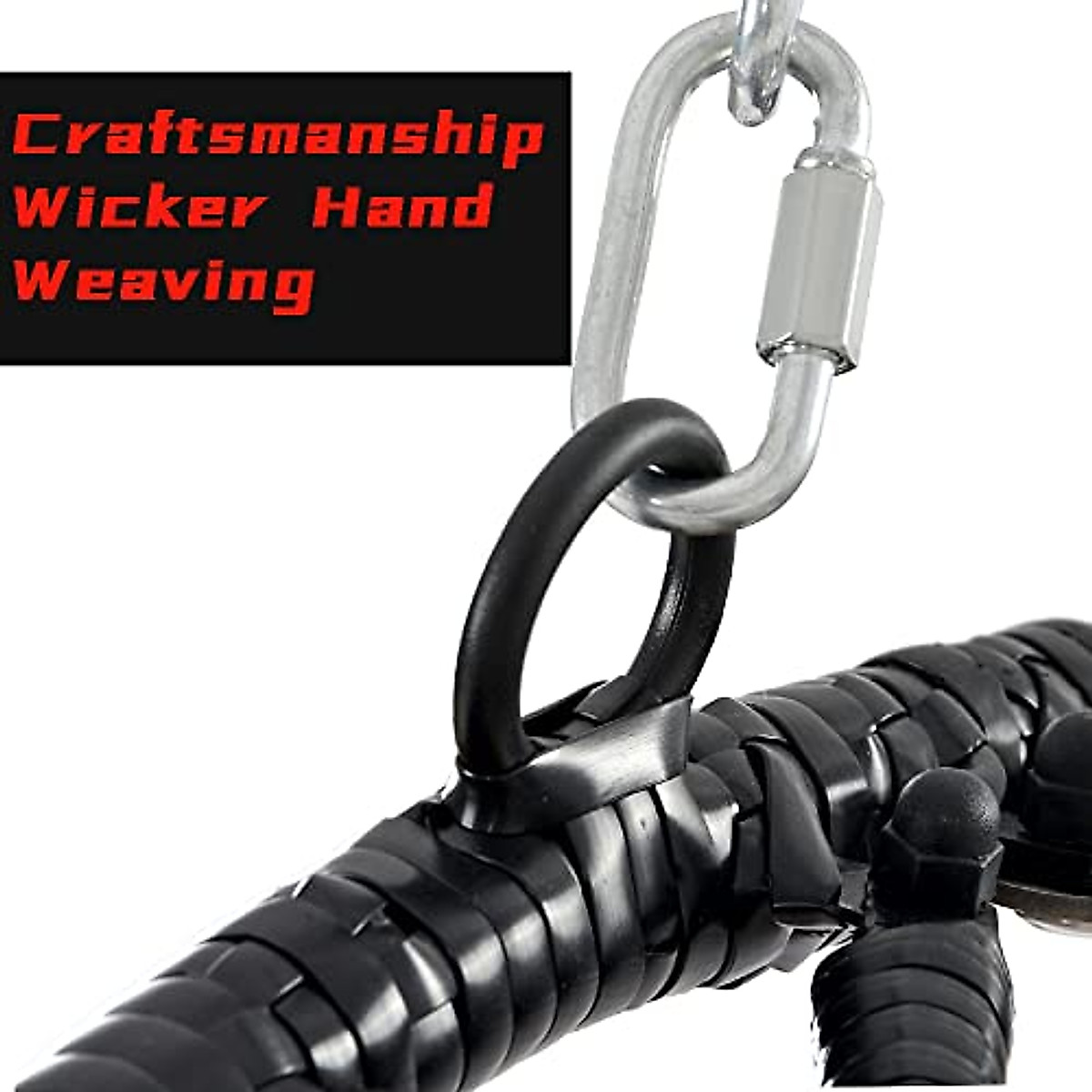 SEGMART Hanging Egg Chair with Stand and UV Resistant Cushion, Indoor Outdoor Wicker Swing Egg Chair, Hammock Egg Basket Chair for bedrooms, Balcony,Patio,Garden (Red)