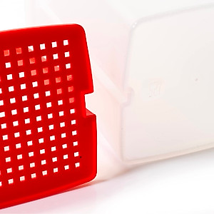 BloxBerry Pickle Jar with Strainer Insert - Plastic Leak Proof Food Saver Container - For Fresh Fruit or Pickled Vegetables - Complete with Tongs