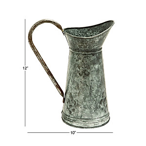 Deco 79 Metal Watering Can Indoor Outdoor Planter Small Planter Pot, Planter 10" x 6" x 12", Brown