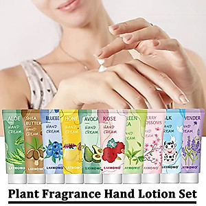20 Pack Hand Cream Gift Set for Women,Hand Lotion for Dry Cracked Hands,Moisturizing Body Lotion With Vitamin E,Natural Plant Fragrance Travel Size Mini Lotion Bulk Valentine Day Gifts for Her and Mom