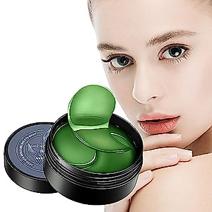 npkgvia 60 PCS Green Tea Under Eye with and Collagen for Dark Circles Puffiness Eye Gel Patch Eye Pad for Wrinkles Eye Bag 10ml Loose Skin (Pink, One Size)