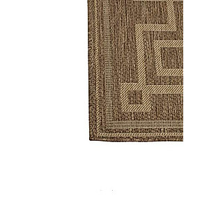 Furnish my Place Outdoor Collection Oriental Area Rug - 5 ft. 3 in. x 7 ft. 6 in. Neutral, Transitional Water Proof Rug for Living Room, Garden, Patio