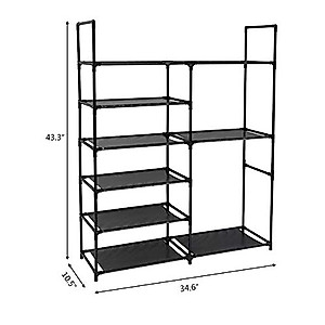 6-Tier Shoe Rack Storage Organizer, Shoe Rack Storage Closet Portable Boot Organizer Shoe Racks Space Saving, Shelves Holds