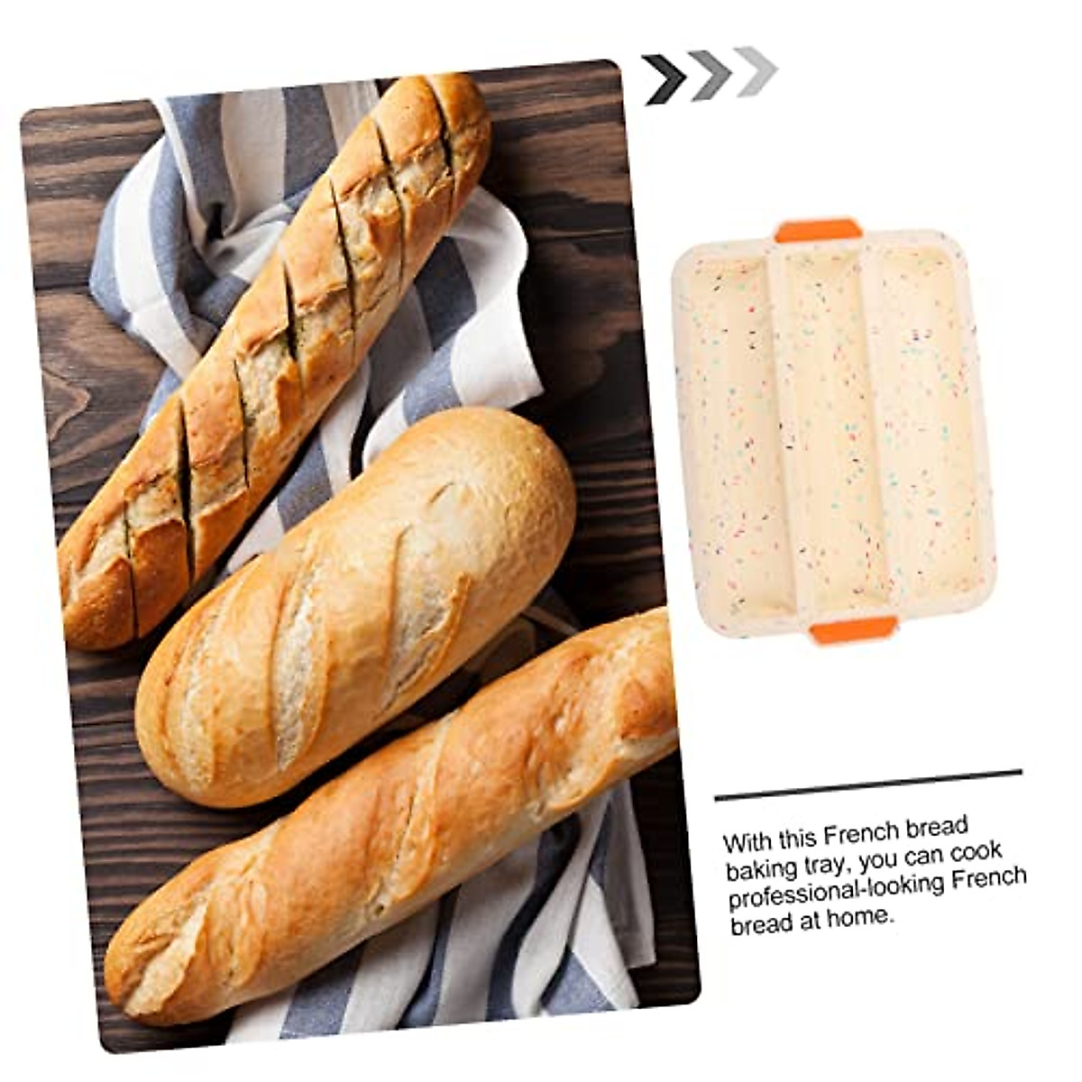 SOLUSTRE 3pcs Bread Mold Silicone Baking Mold Panetones Italianos French Bread Loaf Baking Bakery Tray Perforated Pan Kitchen Baking Gadgets Baking Bread Mold Silicone Bread Baking Mold