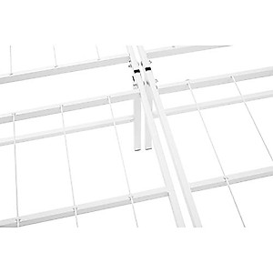 IdealBase 14" Metal Bed Frame Queen Size Heavy Duty Foldable Bed Frame Folding Bed Frame with Steel Metal Slats Mattress Foundation Box Spring Replacement 600lbs Capacity Queen Bed Frame Size, White