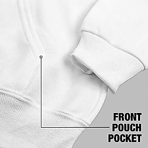 Trevco Ford Mustang Stang Stripes Unisex Youth Pull-Over Hoodie for Boys and Girls, Large White