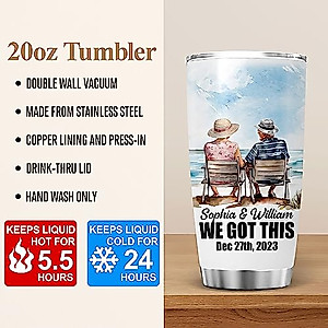 KOBALO Cheering 50th Anniversary Tumbler to Newlywed Couples Partners Spouses Lovers Him Her Family Friends Tumblers 20oz Insulated Steel with Lid for 50 Years of Marriage