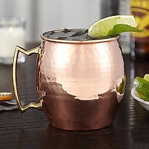 Set of 4 Modern Home Authentic 100% Solid Copper Hammered Moscow Mule Mug - Handmade in India