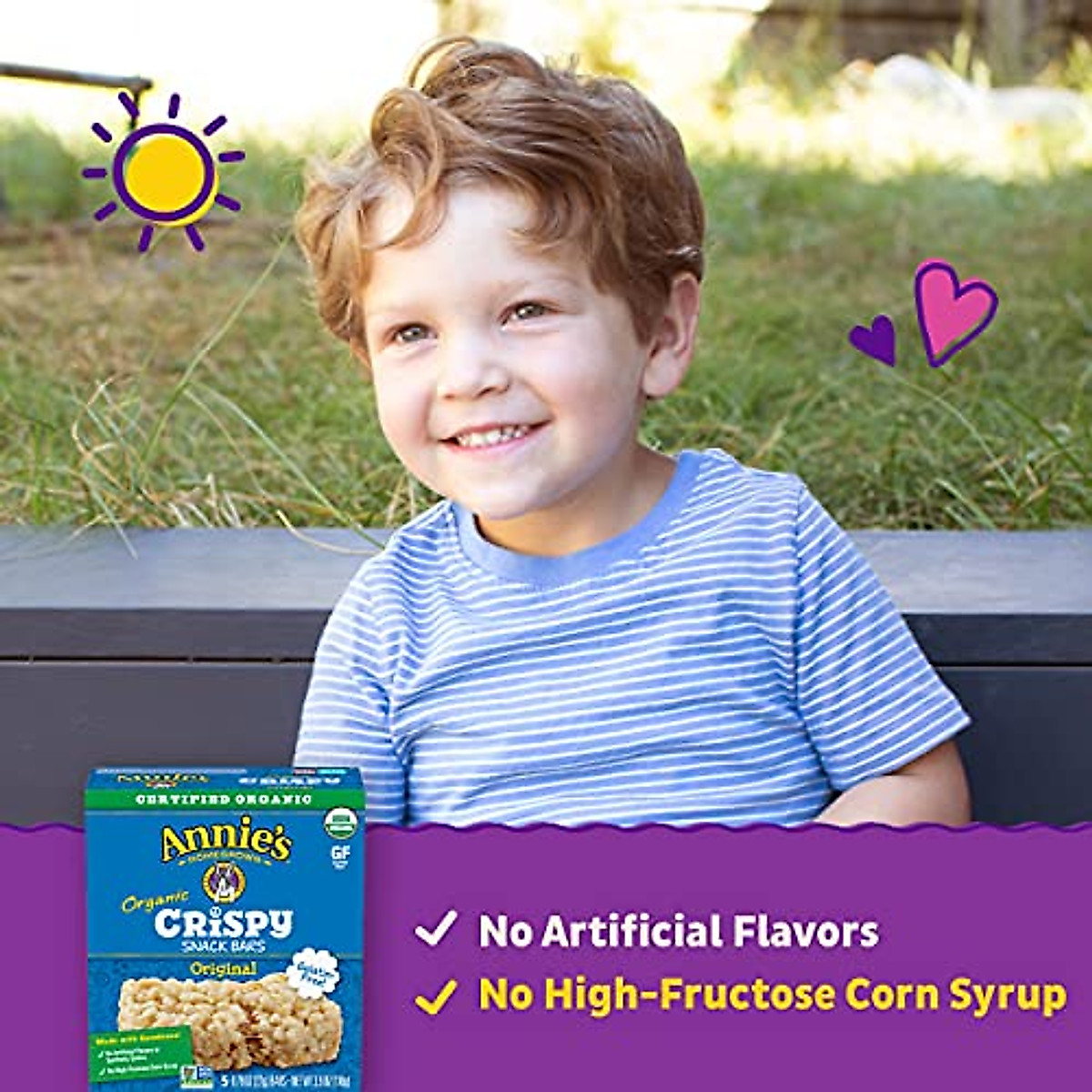 Annie's Organic Original Crispy Snack Bars, Gluten Free, 3.9 oz, 5 ct.