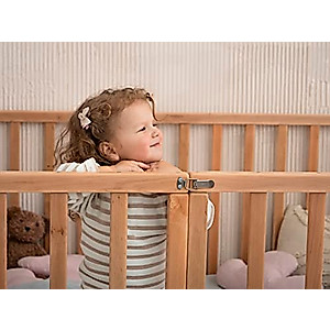 BUSYWOOD Montessori Playpen for Toddlers - Kids Play Pen Bed with Roof - High Rails Toddler Playpen - Floor Playpen Bed for Kids - Montessori Bedroom Furniture (Model 21)