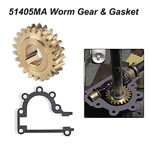 51405MA 51279MA Worm Gear & Gasket Kit Compatible With Craftsman SnowThrower for 2 Dual Stage Snowblower 536886540 536886180 601002109, Replaces MT51405MA, 51405, 9355, 204167 Models (22 Teeth)