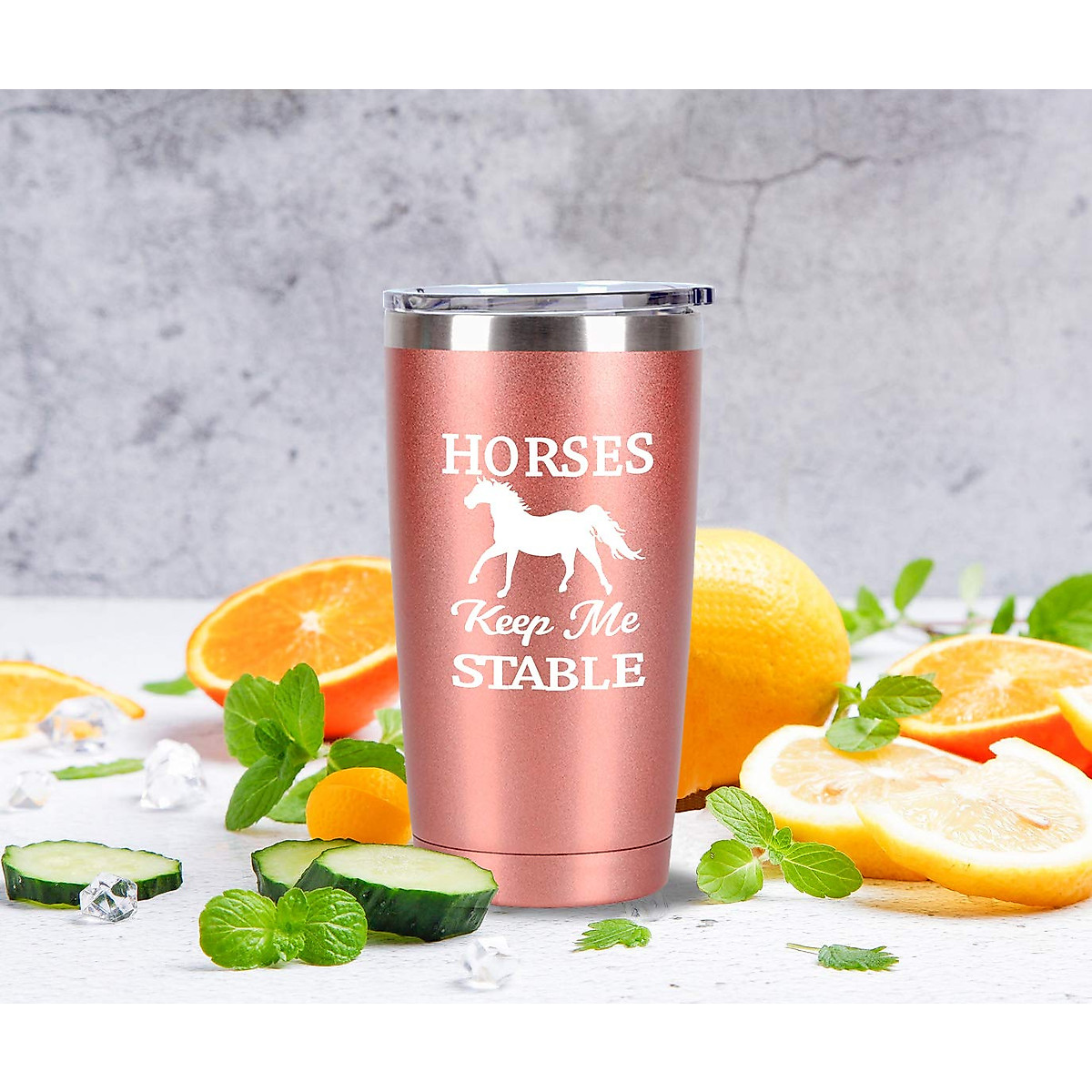 Horse Gifts For Women, Horses Keep Me Stable Travel Tumbler, Funny Birthday Christmas Gifts for Horse Lovers Equestrian Cowgirls Mom Friends Aunt Sister, 20 Oz Insulated Stainless Steel Tumbler