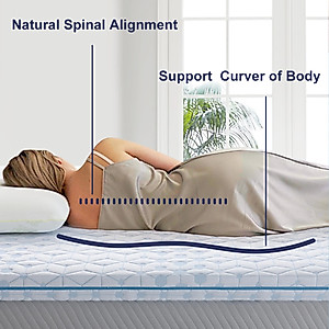 Sleepmax 3 Inch Medium Firm Mattress Topper Queen - Gel Memory Foam Mattress Topper - High Density Foam Mattress Pad for Back Pain, Medium Firm Foam Bed Topper with Removable Cover