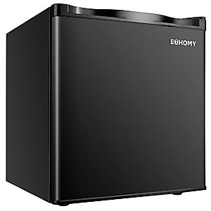 EUHOMY Mini Freezer Countertop, 1.1 Cubic Feet, Single Door Compact Upright Freezer with Reversible Door, Removable Shelves, Small freezer for Home/Dorms/Apartment/Office(Black)