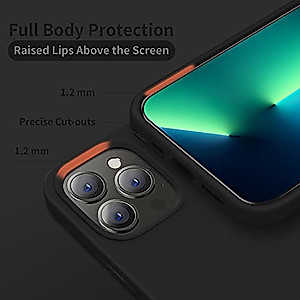 Cordking Designed for iPhone 13 Pro Case, Silicone Ultra Slim Shockproof Protective Phone Case with [Soft Anti-Scratch Microfiber Lining], 6.1 inch, Black