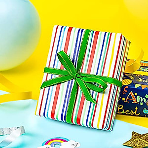 MAYPLUSS Reversible Wrapping Paper Roll - Mini Roll - 17 Inch X 32.8 Feet - Birthday Design (47.3 sq.ft.ttl)