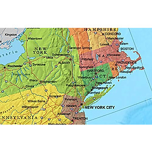 Laminated United States USA And World Map Poster. 24X36 Detailed 3d Durable Up to Date. Great for Classroom, Teacher, Student, Home, Business, History. US Maps Wall Poster Chart.