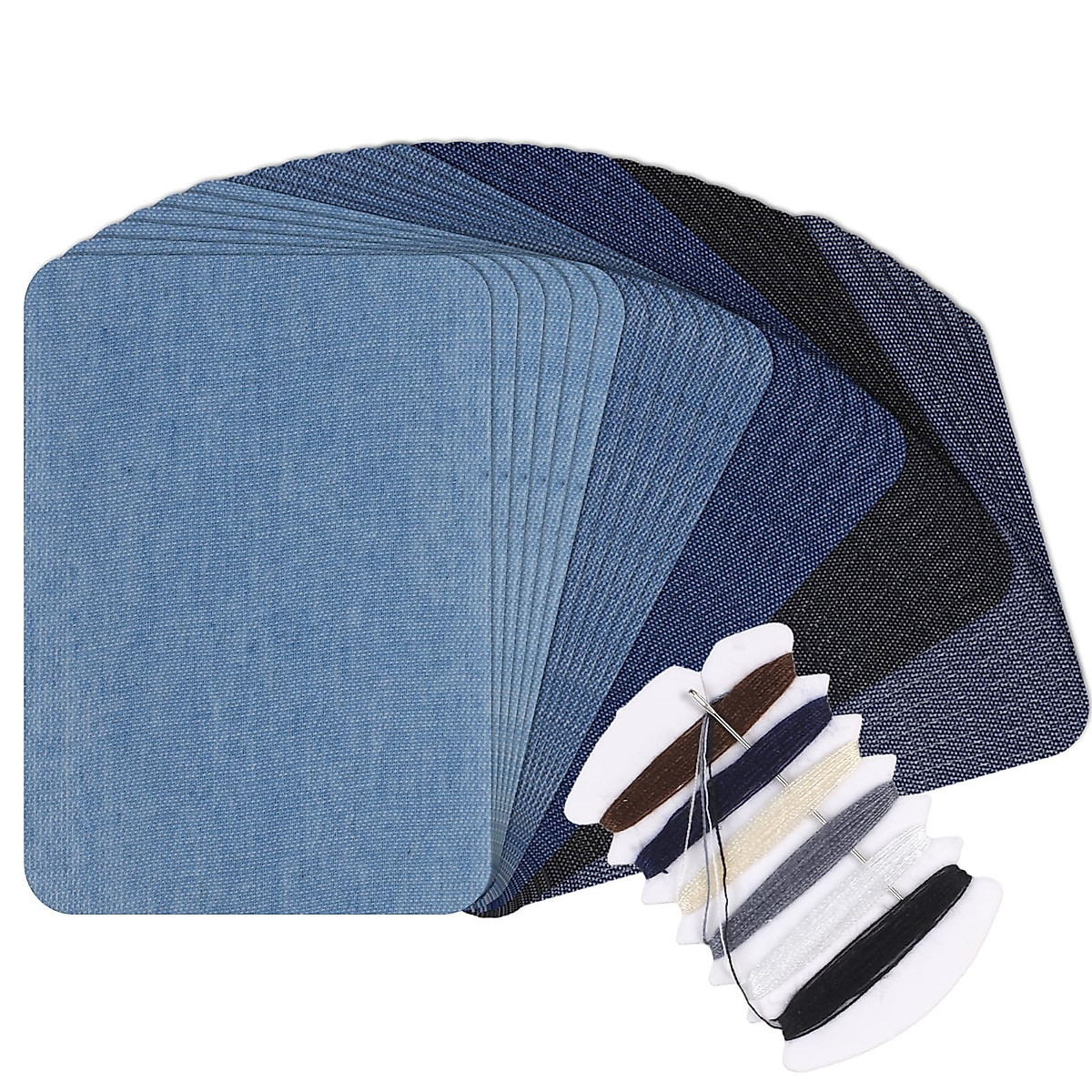 Phinus Iron-On Patches for Clothing, Each Pack 30PCS Denim Patches for Jeans Kit 3 x 4.25 Inch, Iron-On Patches Can Be Used to Repair Jeans and Garments, and Can Also Be Used to Decorate