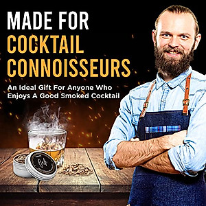 Cocktail Smoker Kit with Torch & Premium Gift Box, 15 Piece Whiskey Smoker Kit for Old Fashioned Cocktail Kit, Glass Cocktail Smoking Kit for Drinks, Bourbon Smoker Gift for Men, Husband, Father, Dad