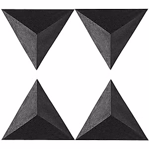 Foroomaco 4 Pack Bass Traps for Ceiling Corner 16.5" Triangle 12" Depth Triangular Pyramid Acoustic Foam Bass Trap Sound Proofing for Home Studio Booth Low to High Frequency Sound Absorption Foam