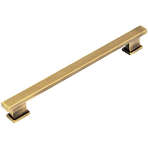 Cosmas 10 Pack 702-192BAB Brushed Antique Brass Contemporary Cabinet Hardware Handle Pull - 7-1/2" Inch (192mm) Hole Centers