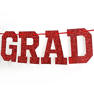 Nurse Grad Banner - Congrats RN/BSN Graduation Sign - Future Nurse/Medical/Nursing School Graduation Party Decorations Supplies, Red Glitter
