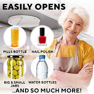 Under Cabinet Lid Jar Opener - for Weak Hands and Seniors With Arthritis - Heavy Duty, Allows to Easily Unscrew Any-Size Lid - Effortless Bottle & Can Opener for your Kitchen
