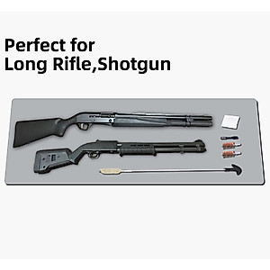 Miaozhun Large Gun Gleaning Mat for Rifle Shotgun, Oil-Resistant Gun Cleaning Pad, Non-Slip Waterproof Leather Workbench Mat Desk Pad for Gun Maintenance (48"x17", Gray)