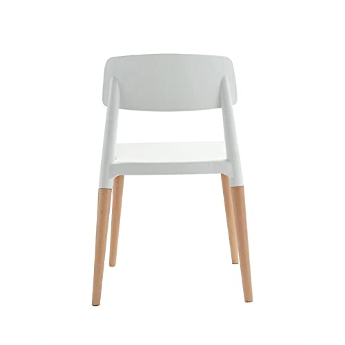 Porthos Home Clyde Dining Chairs Set of 4 with Waterproof and Stain-Resistant PP Plastic Back, Seat and Legs with Woody Accents (Space-Saving Stackable Design for Dining Rooms