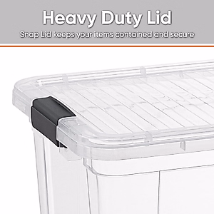 Superio Clear Plastic Storage Bin with Lid, 6 Qt, Non-Toxic, BPA Free, Odor Free, Organizer Storage Box, Stackable Plastic Tote for Home, Garage, School, and Office