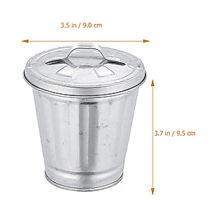 NUOBESTY 3pcs Mini Trash Can Desktop Garbage Bin Iron Garbage Can Pencil Cup Holder Flower Pot Compact Wastebasket for Bathroom Vanity Desktop Tabletop Coffee Table Countertop
